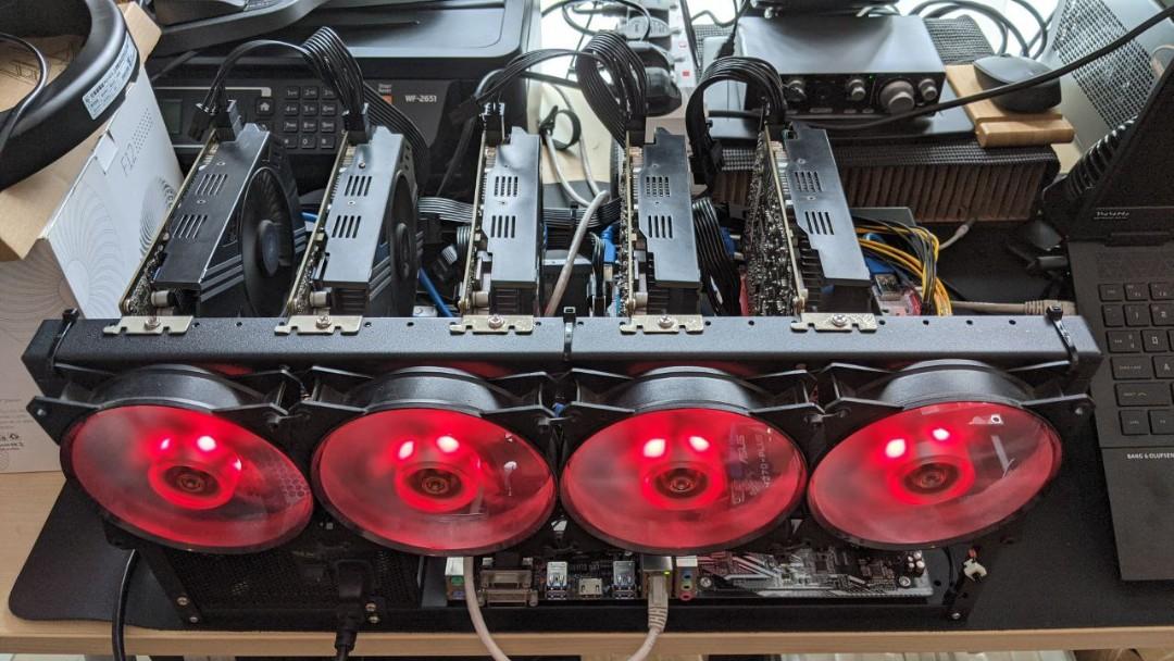 Compact 6 GPU Mining Rig Frame, Computers & Tech, Parts & Accessories ...