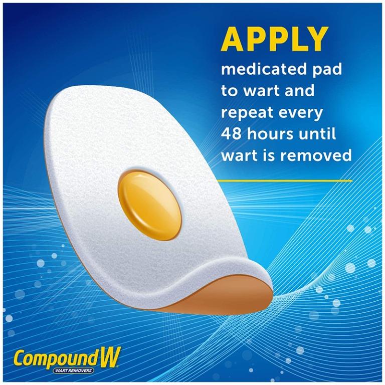 Compound W Maximum Strength One Step Plantar Wart Remover Foot Pads 20 ...