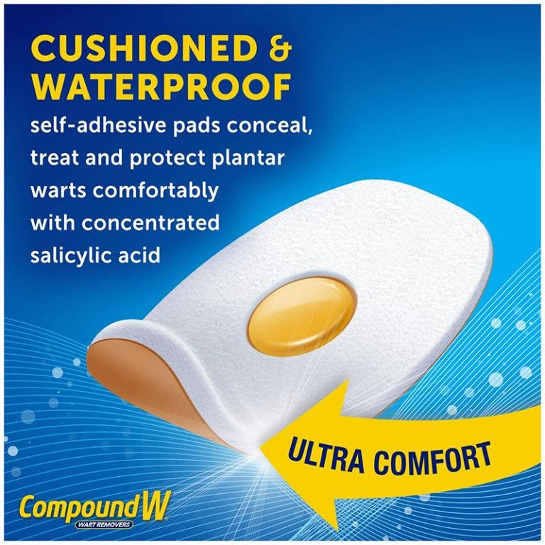 Compound W Maximum Strength One Step Plantar Wart Remover Foot Pads 20 ...