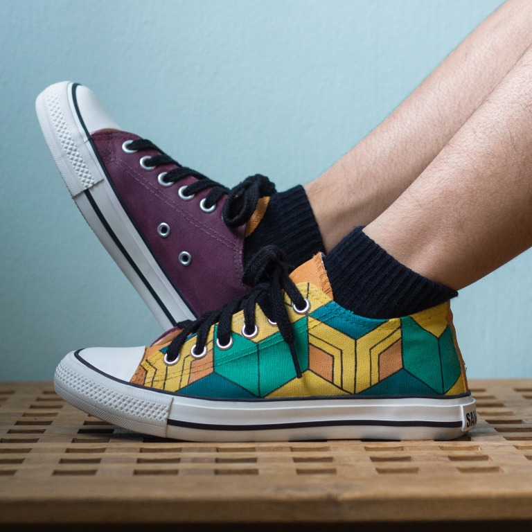 Giyu Tomioka Demon Slayer Custom Painted Shoes Sneakers, Men's Fashion ...