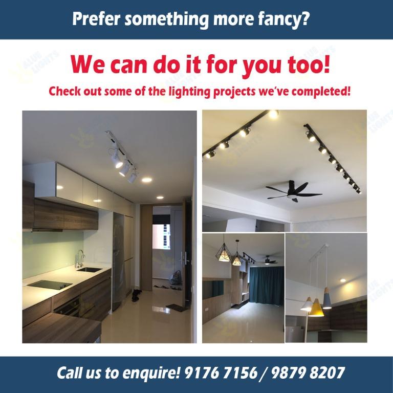 HDB BTO Whole House LED Light Package + Installation, Furniture & Home ...