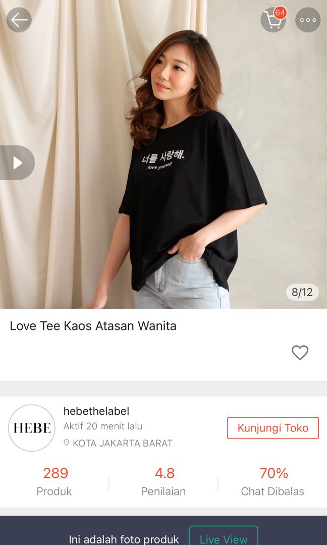 Hebe The Label kaos, Fesyen Wanita, Pakaian Wanita, Atasan di Carousell
