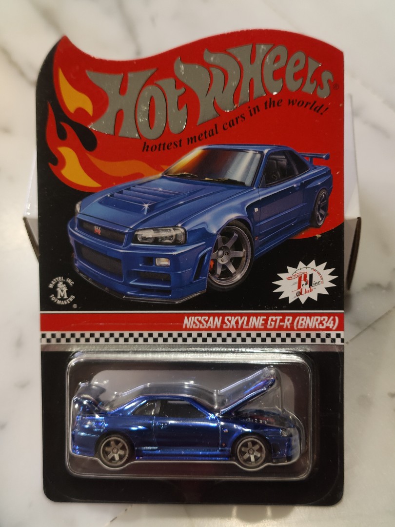 Hot Wheels RLC Nissan Skyline GT-R (BNR34) Blue, Hobbies & Toys, Toys ...