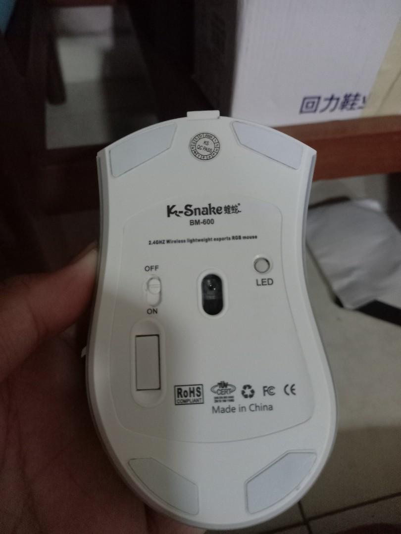 K Snake BM600 Wired/Wireless Gaming Mouse Teal/Cyan/Light Blue RGB ...