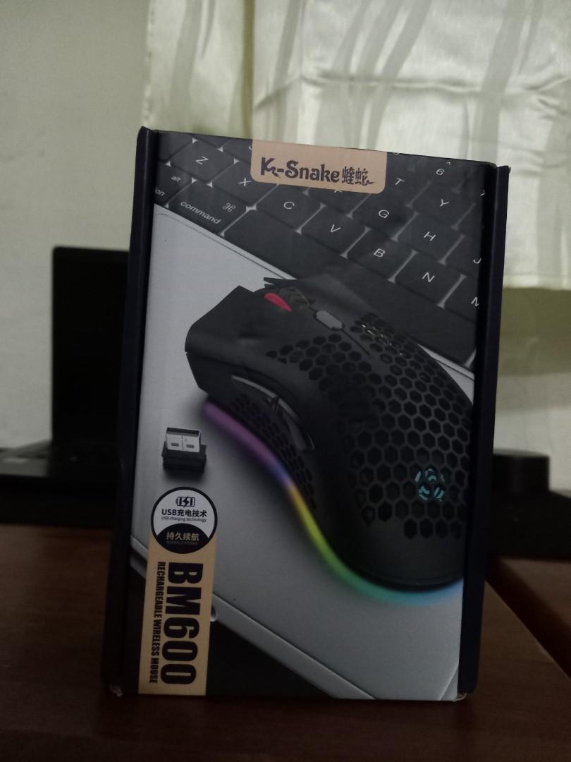 K Snake BM600 Wired/Wireless Gaming Mouse Teal/Cyan/Light Blue RGB ...