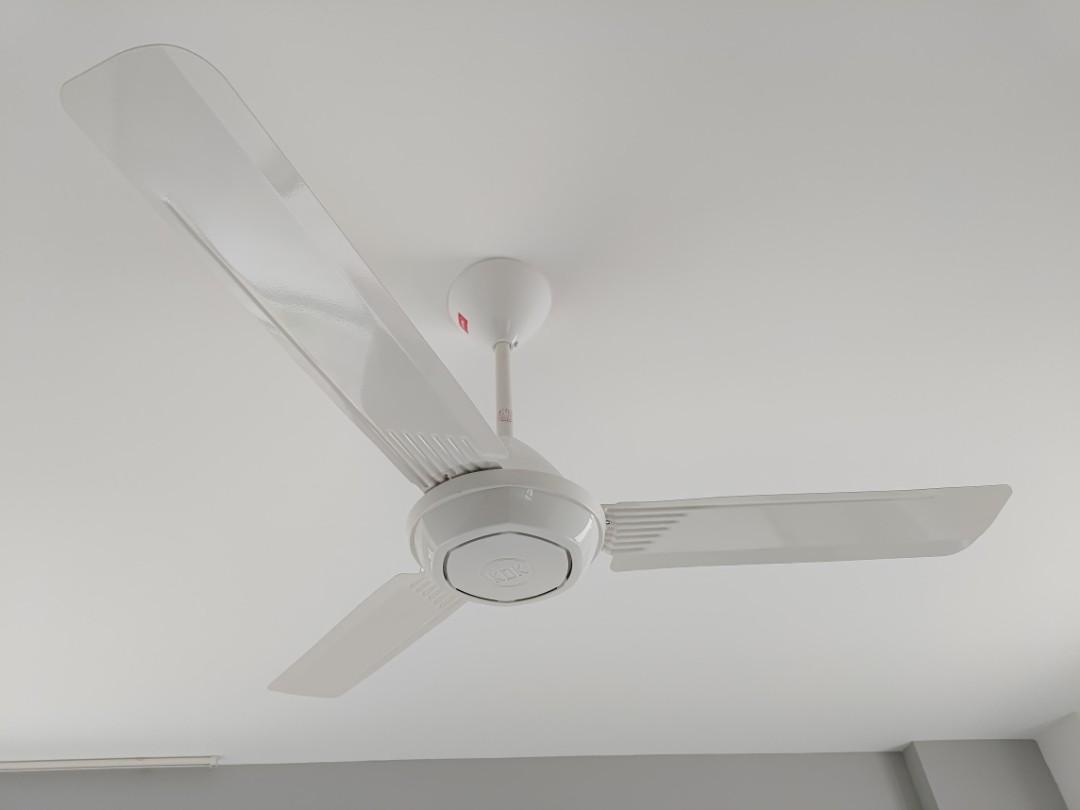 KDK White Ceiling Fan 48"/120cm with Regulator (6pcs), Furniture & Home ...
