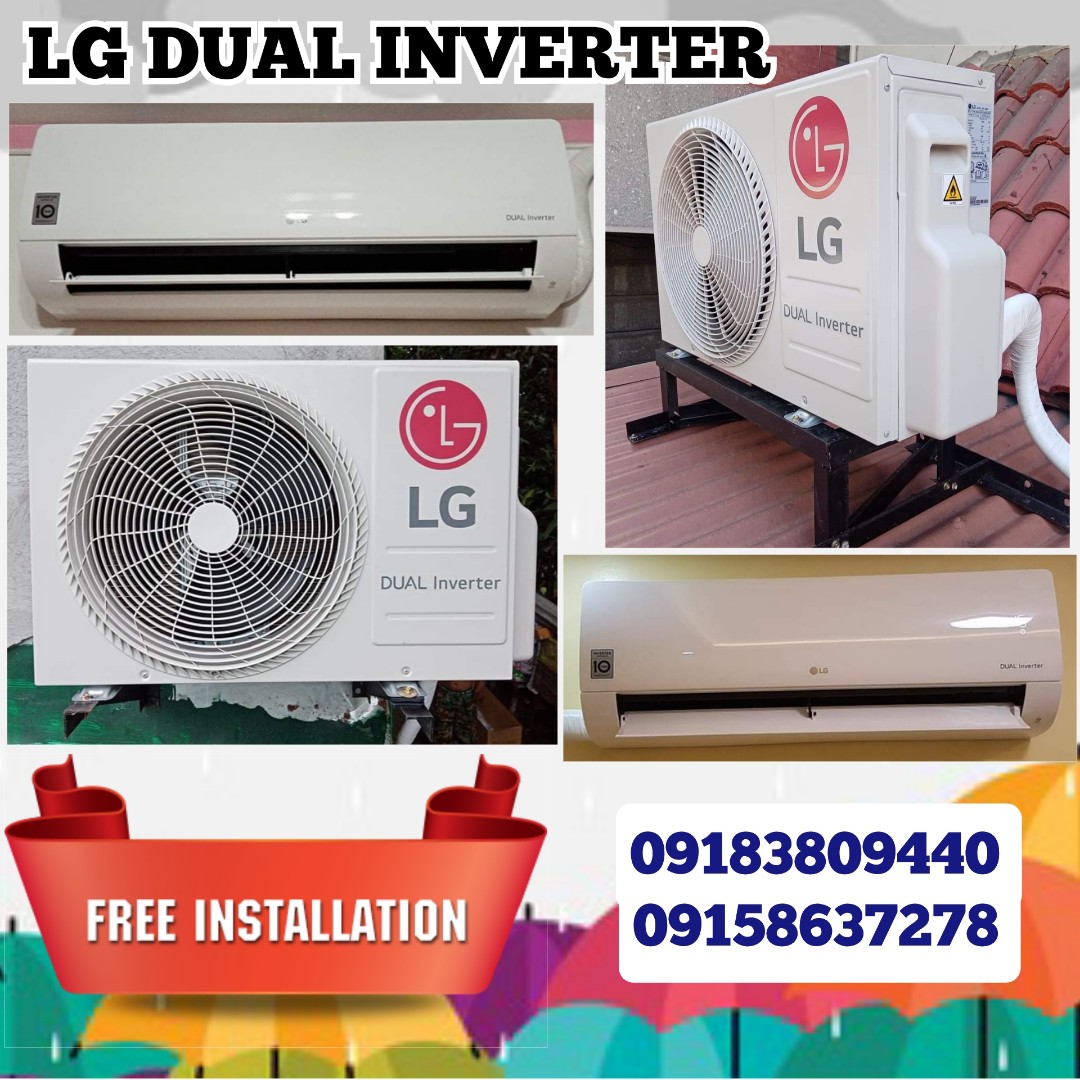 LG DUAL INVERTER SPLIT TYPE AIRCON, TV & Home Appliances, Air ...