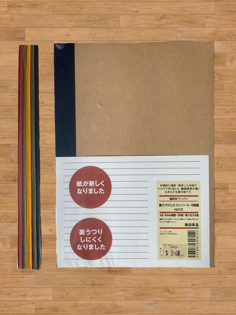 Muji Notebook A5 Lined (Pack of 5), Hobbies & Toys, Stationery & Craft ...