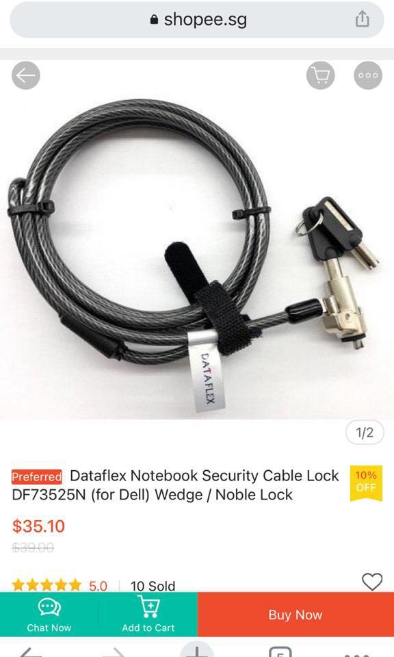 Notebook/Laptop Security Cable Lock, Mobile Phones & Gadgets, Mobile ...