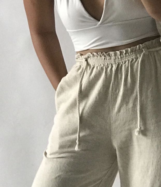 Oat Drawstring Pants, Women's Fashion, Bottoms, Other Bottoms on Carousell