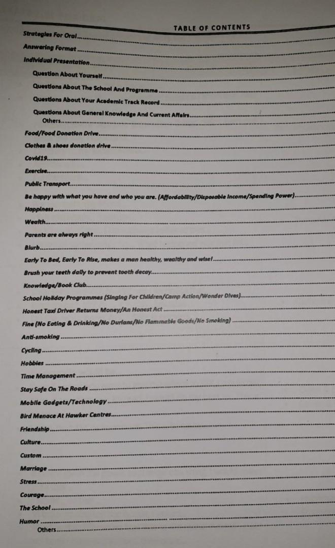 PSLE oral SBC notes;31 topics, Hobbies & Toys, Books & Magazines ...