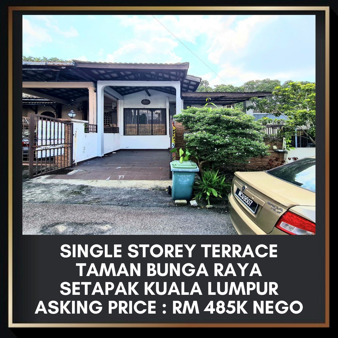 Setapak Taman Bunga Raya Single Storey, Property, For Sale on Carousell