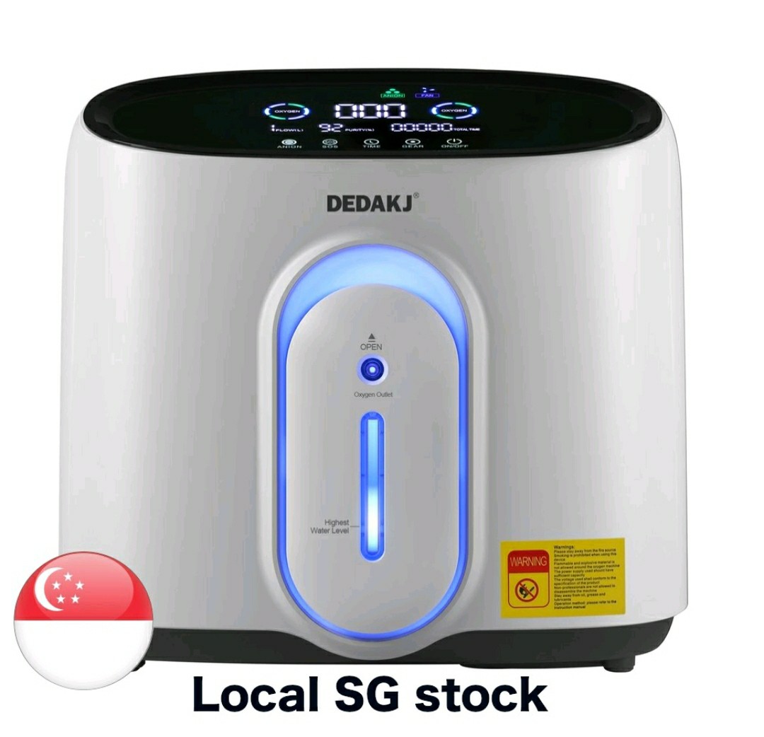 (SG Ready stock) DEDAKJ 1-8L/min Flow Oxygen Concentrator O2 Generator ...