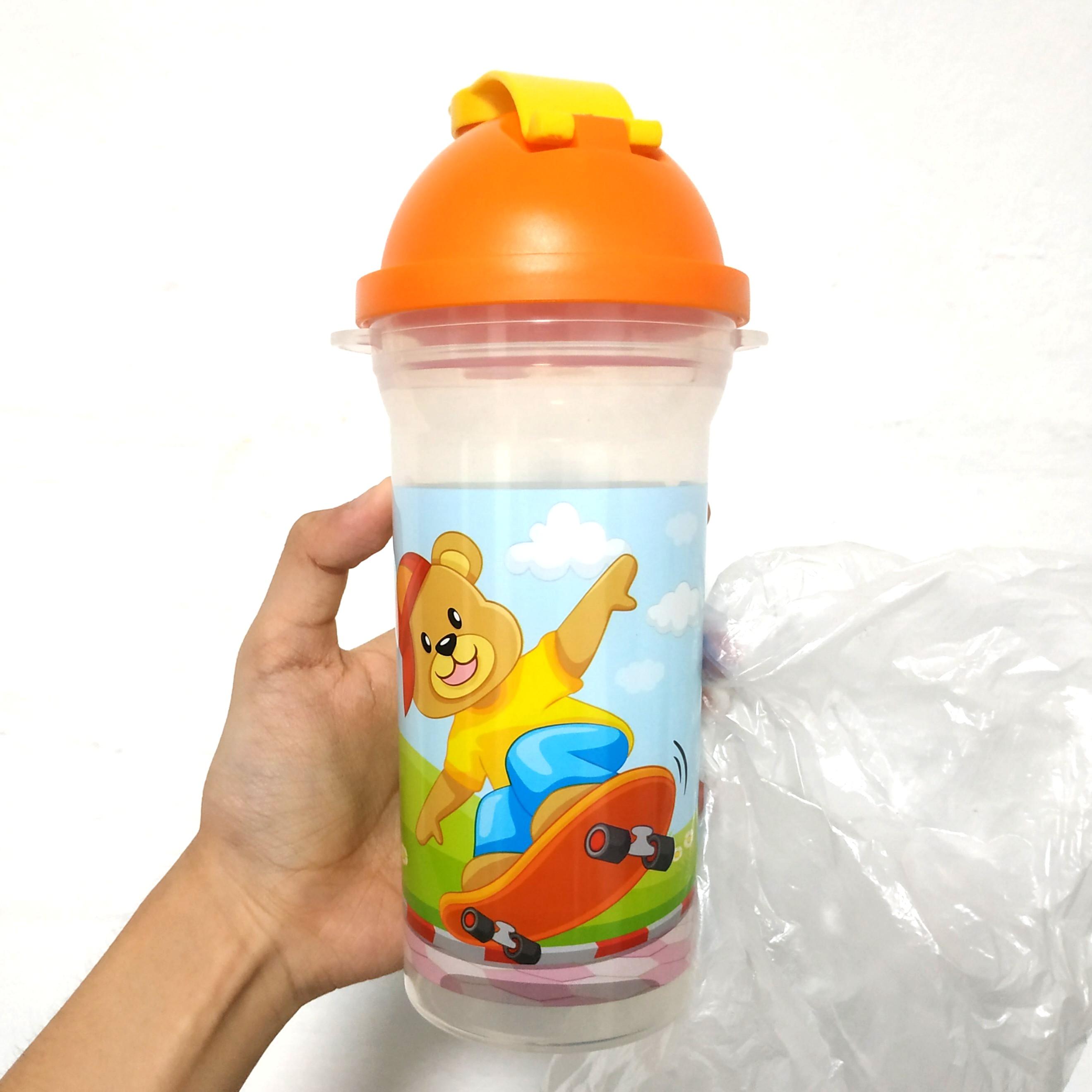 Tupperware 400 ml Back To School Dino and Bear Flip Top Cap Water ...