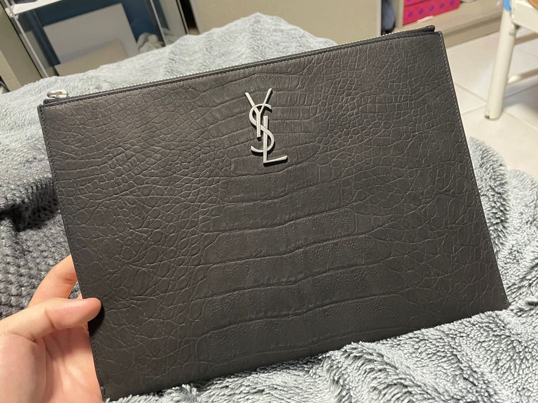 YSL Distressed Clutch, Men's Fashion, Bags, Belt bags, Clutches and ...