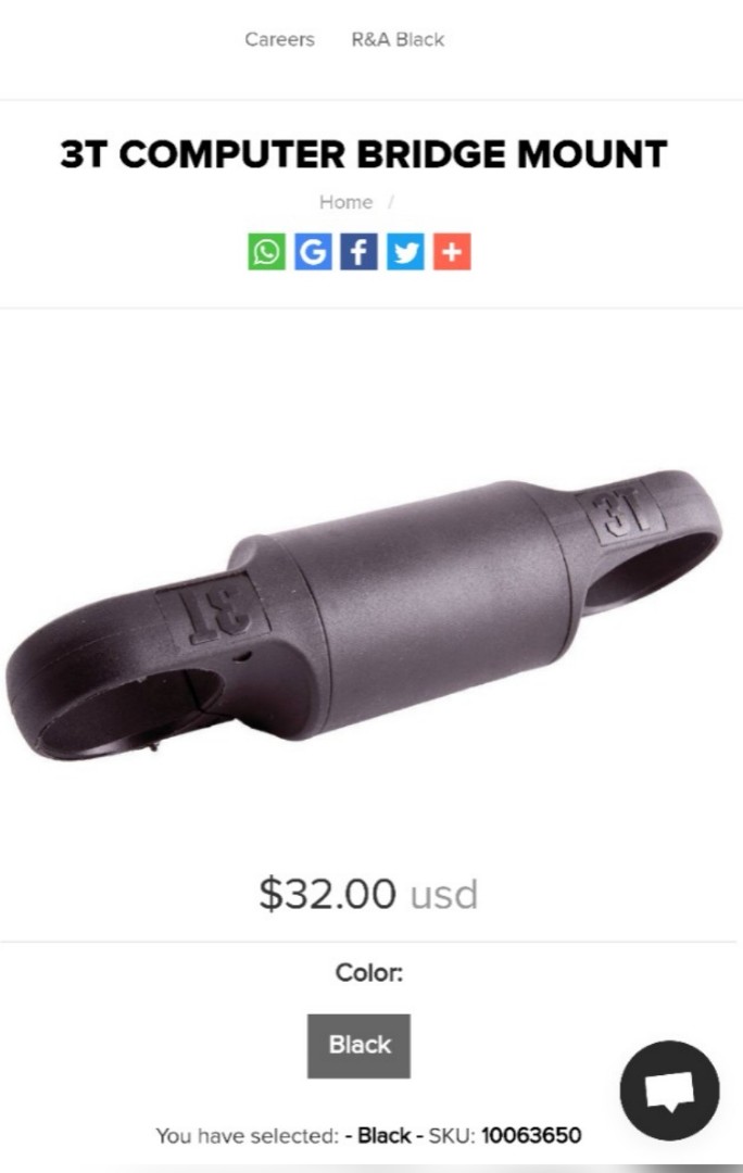 3T bicycle computer mount bridge for aero bar, Sports Equipment ...