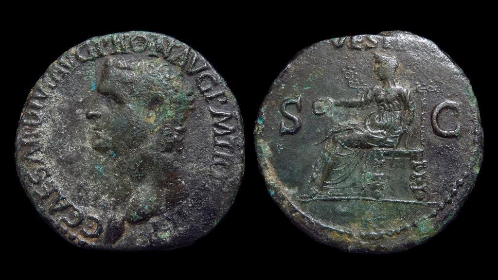 Ancient Roman Coin . CALIGULA . AD 37-41 . AE As . Most Infamous of ...
