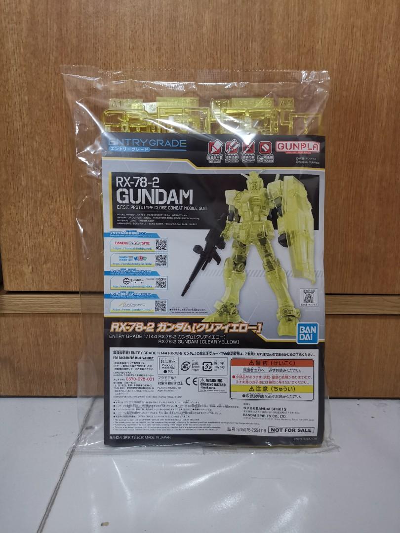 Bandai Gunpla Entry Grade RX-78-2 Gundam - Clear Yellow Version ...