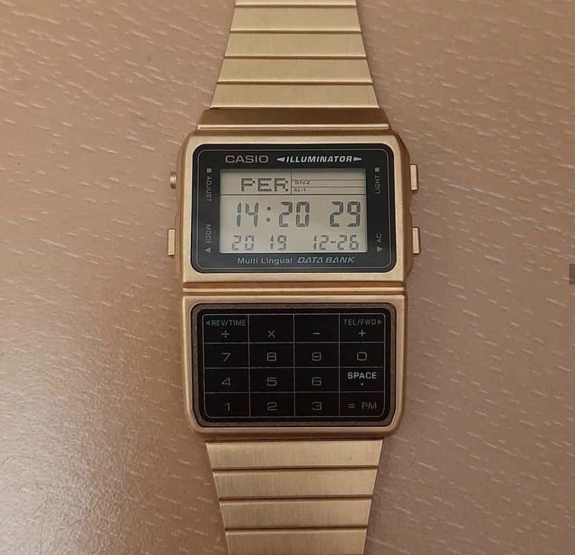 Casio DBC-611G-1DF Data Bank Calculator Watch DBC-611G-1D Digital ...