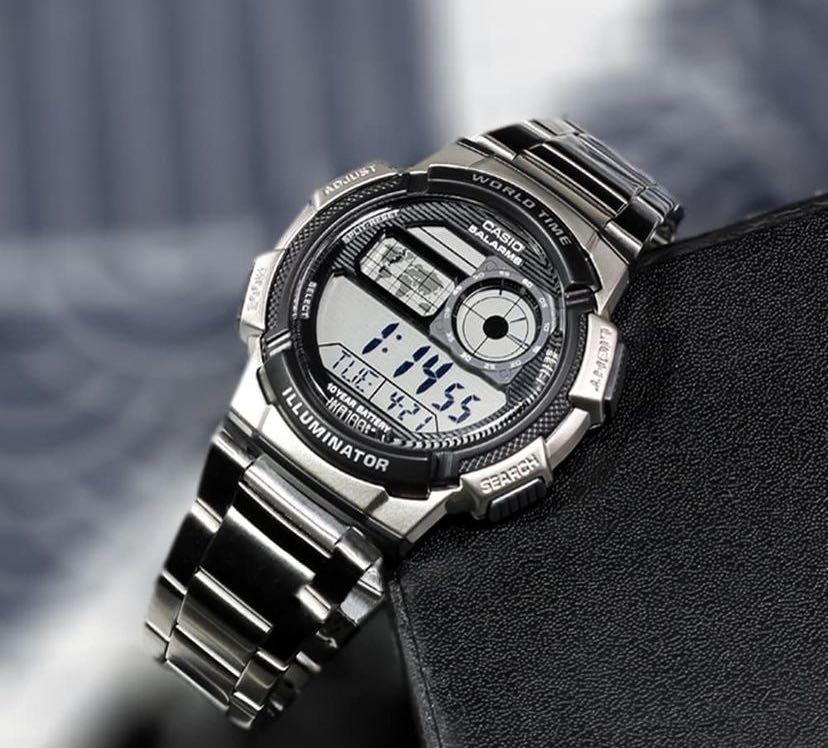 Casio Illuminator AE1000 Aircraft Digital Steel Watch AE1000WD-1A Brand ...