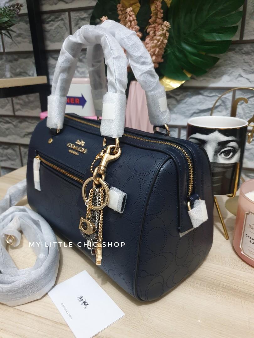 Coach rowan perforated midnight blue, Women's Fashion, Bags & Wallets ...