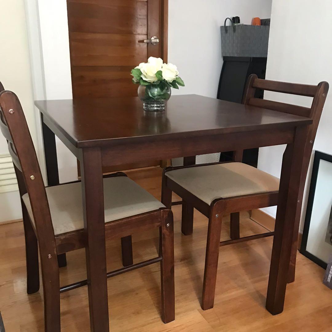 Dining table and chairs (2-seater), Furniture & Home Living, Furniture ...