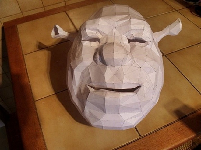 #HargaPadu DIY 3D Papercraft Low Poly Model Kit: Shrek Helmet, Hobbies ...