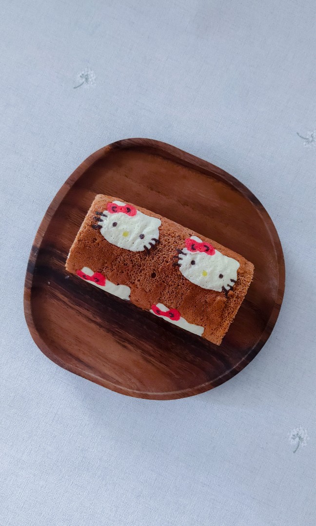HALAL Chocolate Roll Cake Hello Kitty Custom, Food & Drinks, Homemade ...