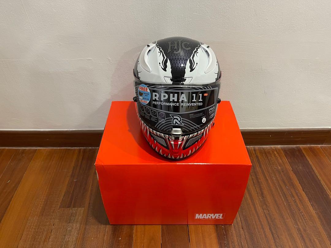 HJC RPHA 11 Marvel Venom 1 Helmet, Motorbikes on Carousell