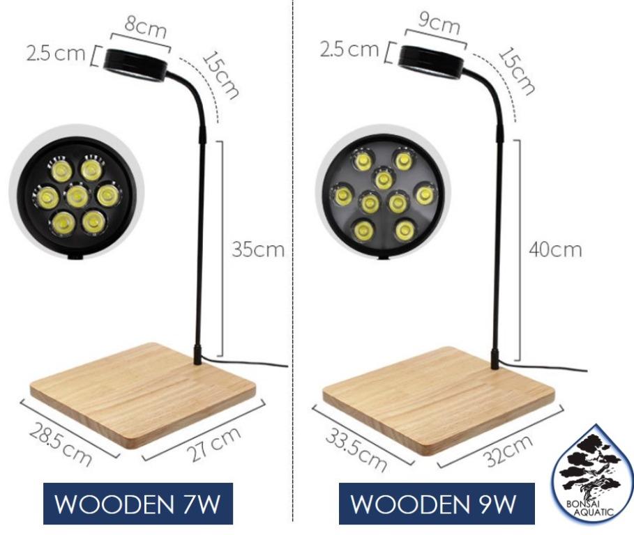 LED Light Stand with Wooden Base for Indoor Potted Plant Display ...