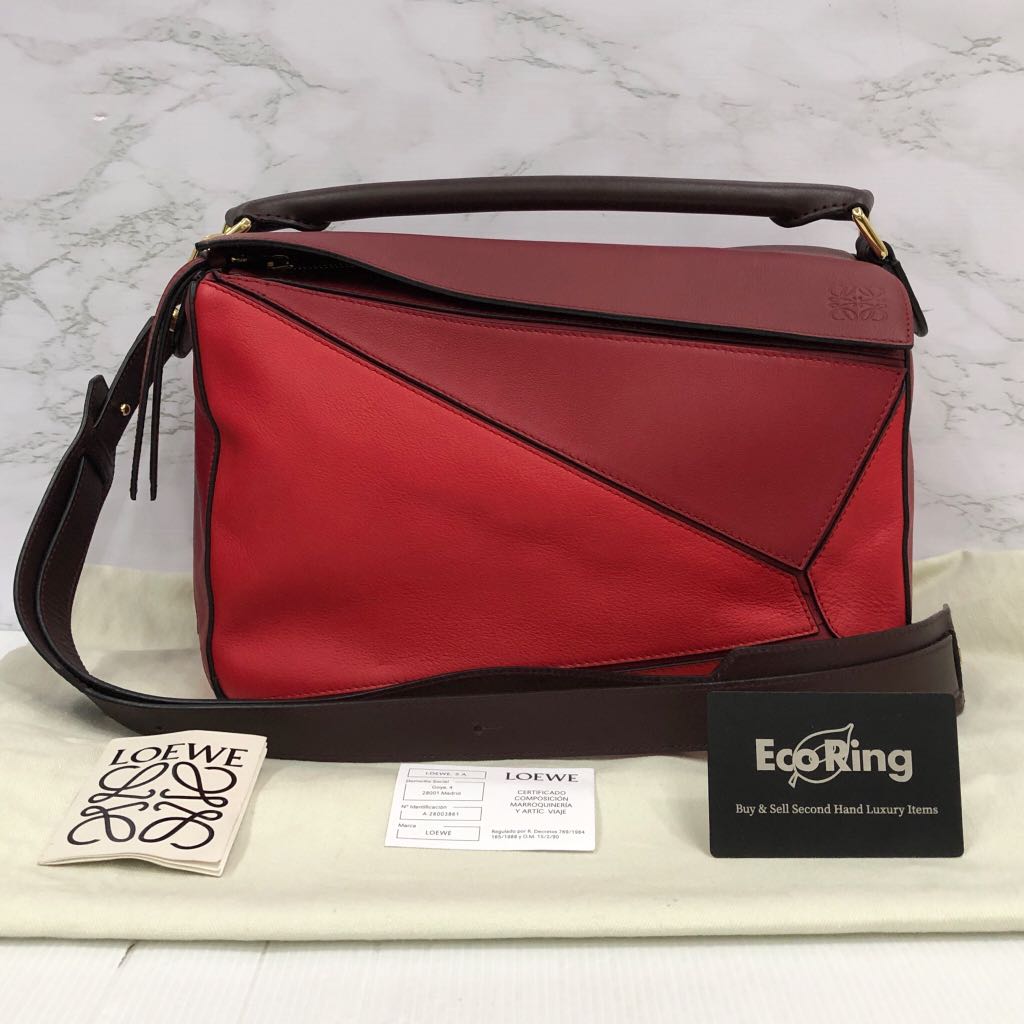 LOEWE RED MEDIUM PUZZLE 2 WAY BAG 217012665 :, Luxury, Bags & Wallets ...