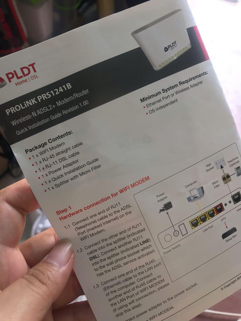 Pldt Prolink Wireless Adsl Modem Computers And Tech Parts And Accessories Other Accessories On