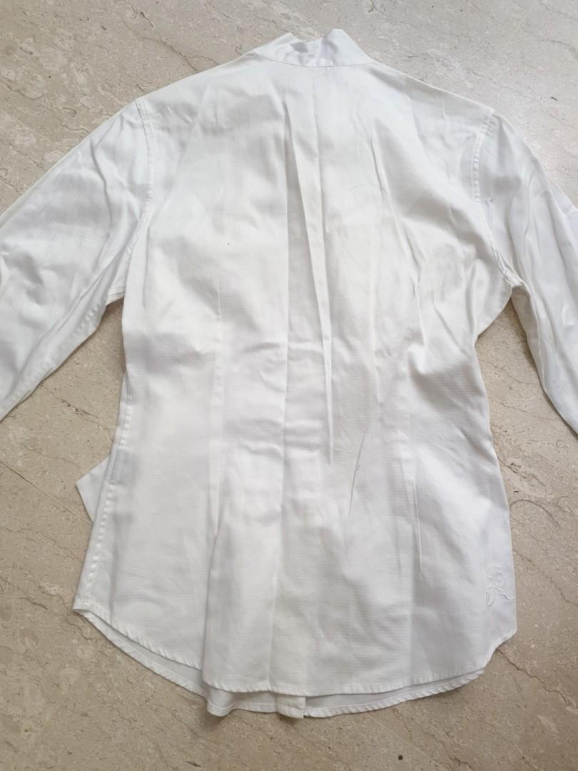 RAOUL White Pretty Bow Blouse, Women's Fashion, Tops, Blouses on Carousell