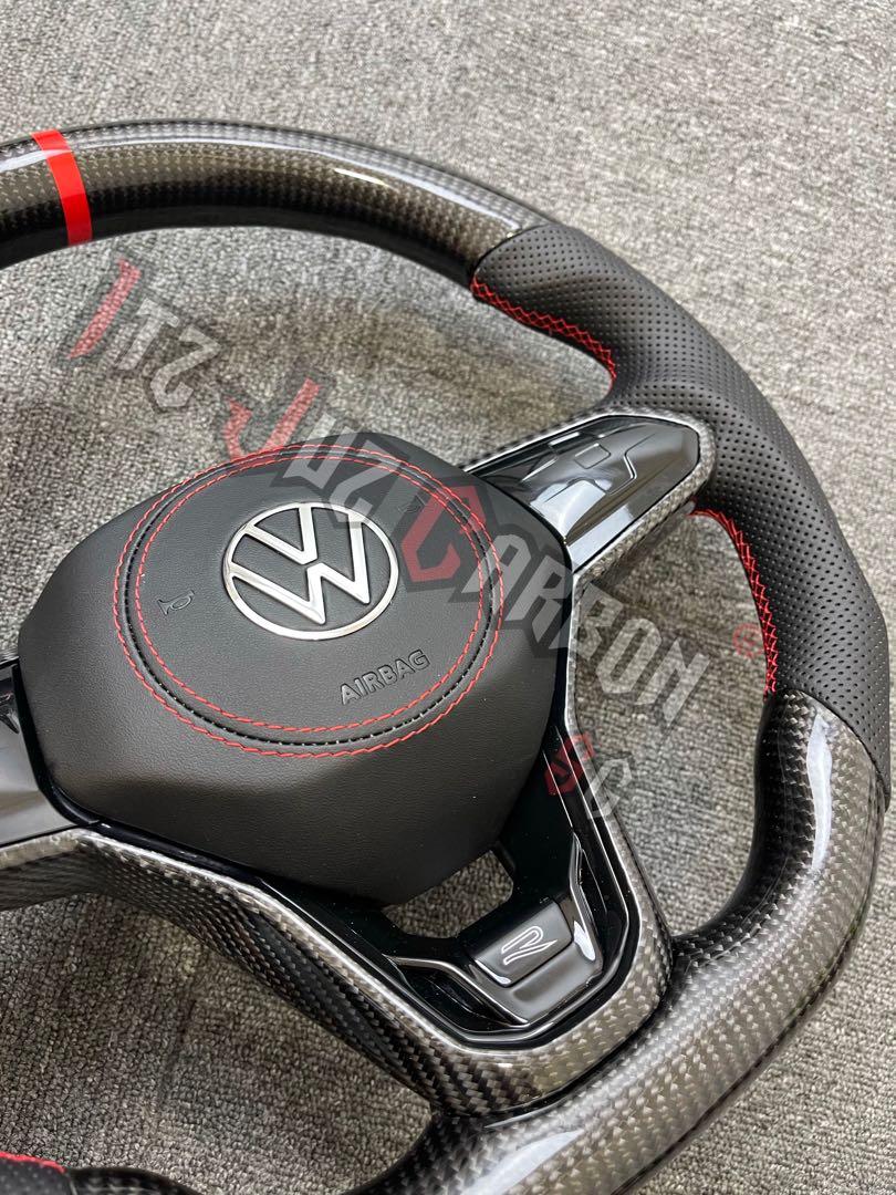 READY STOCK Volkswagen Golf R MK8 Carbon fiber steering wheel, Car ...