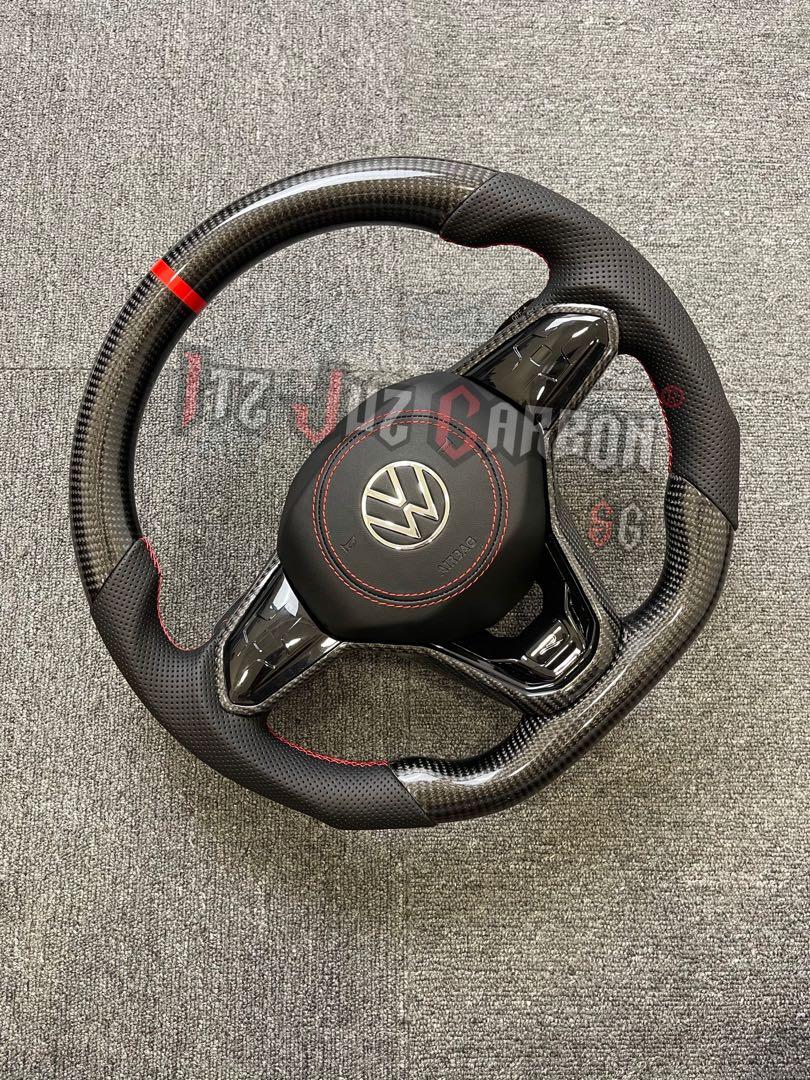 READY STOCK Volkswagen Golf R MK8 Carbon fiber steering wheel, Car ...
