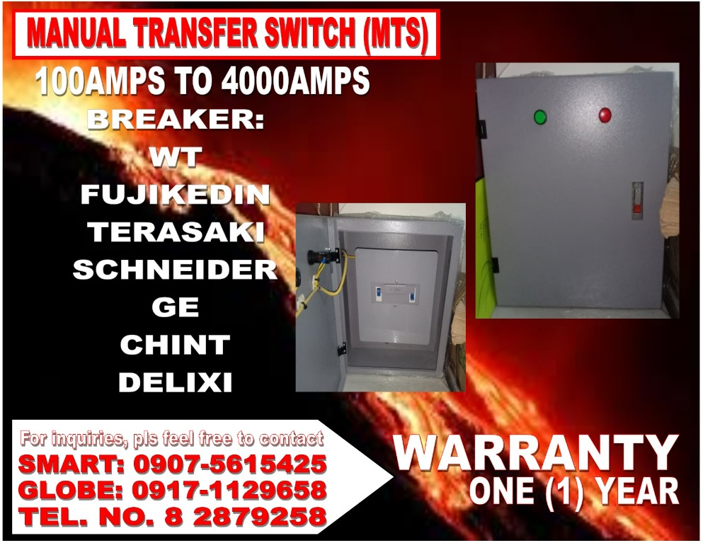 Sale Manual Transfer Switch (MTS) 100amps to 4000amps, Commercial ...