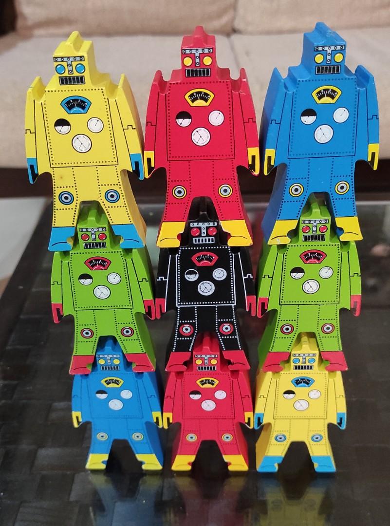 Schylling Wooden Stacking Robots Toy Blocks, Hobbies & Toys, Toys ...