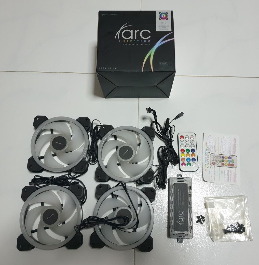 Tecware Arc F3 Starter Quad Pack ARGB 120mm Fans, Computers & Tech ...