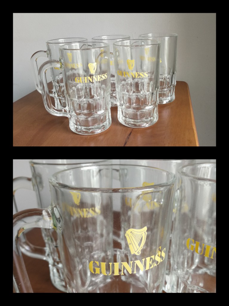 Guinness retro vintage 6 pieces drinking beer glass cup, Furniture ...
