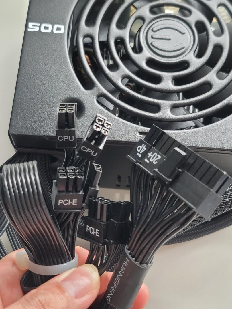 EVGA 500W 80 Plus White Label PSU (model 100-W1-0500 power supply ...
