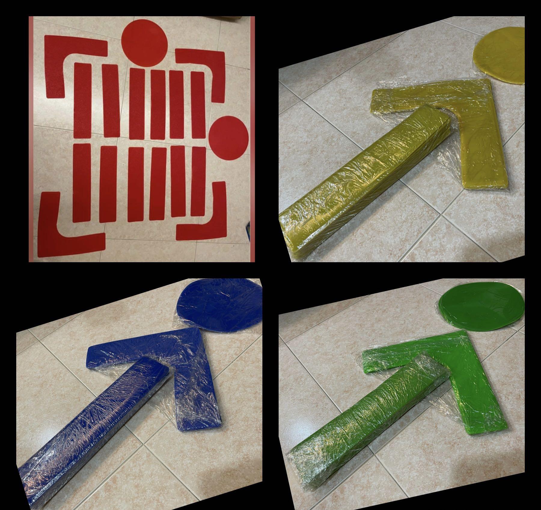 Court Floor markers (non slips) rubber spot straight lines L shape (Set ...