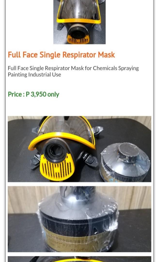 Full Face Single Respirator Mask Masks for Chemicals Chemical Spray ...