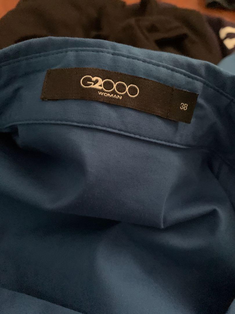 G2000 Woman Blue Formal Shirt, Women's Fashion, Tops, Blouses on Carousell