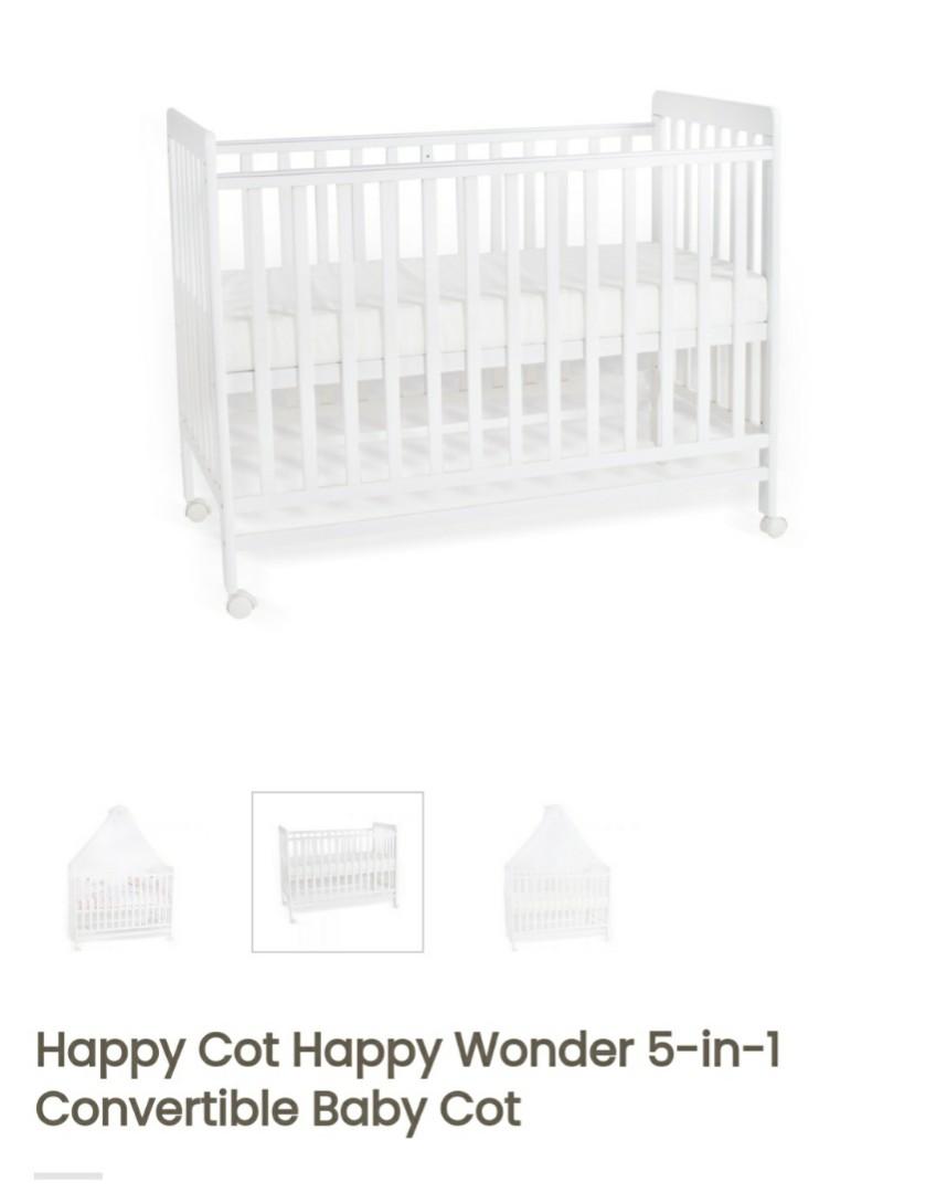 Happy Baby 5 in 1 Cot with wheels, Babies & Kids, Baby Nursery & Kids ...