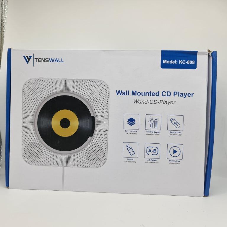 KC-808 Wall Mounted Bluetooth CD Player Portable Home Audio Box with Remote Control, TV & Home ...