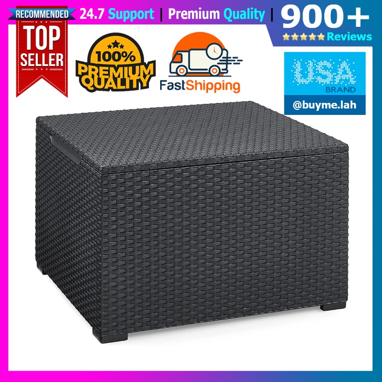 Keter Emma Corfu Coffee Storage Table Modern All Weather Outdoor Patio ...