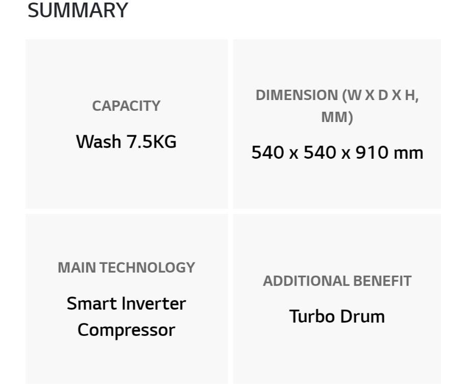 LG TopLoad Washing Machine T2175VSPM 7.5 KG, TV & Home Appliances ...