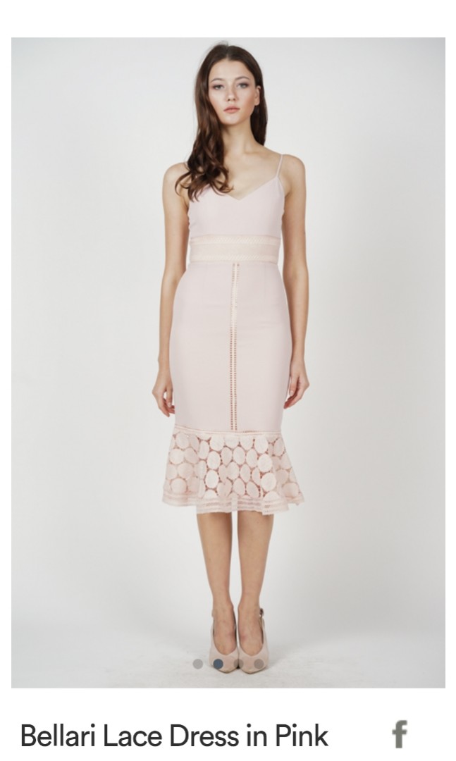MDS: Bellari Lace Dress in Pink, Women's Fashion, Dresses & Sets, Dresses on Carousell