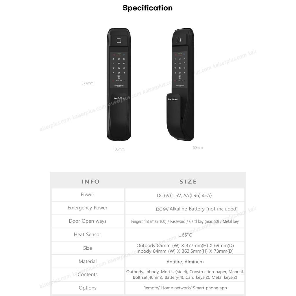 ⭐NEW⭐ Kaiser+ H-7891 Push Pull Smart Digital Door Lock - 4-way ...