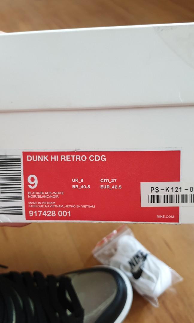Nike Dunks High Cdg, Men's Fashion, Footwear, Sneakers on Carousell